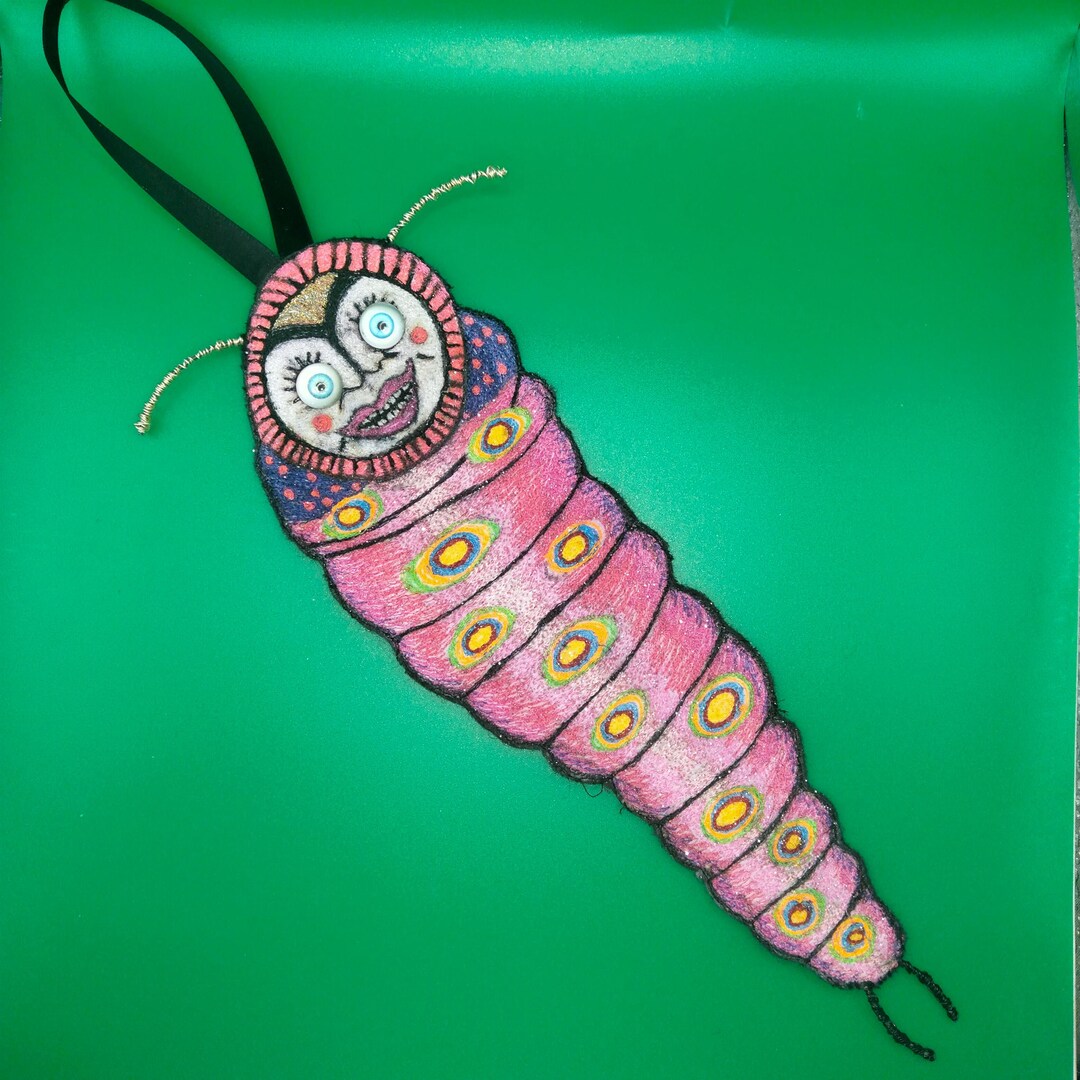 Giant Embroidered Space Worm. Intergalactic Alien Handmade Maggot ...