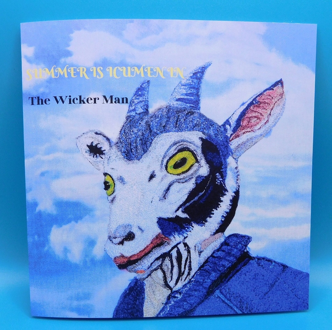 The Wicker Man 1973 Goat Mask Embroidery Textile Art High Quality Blank ...