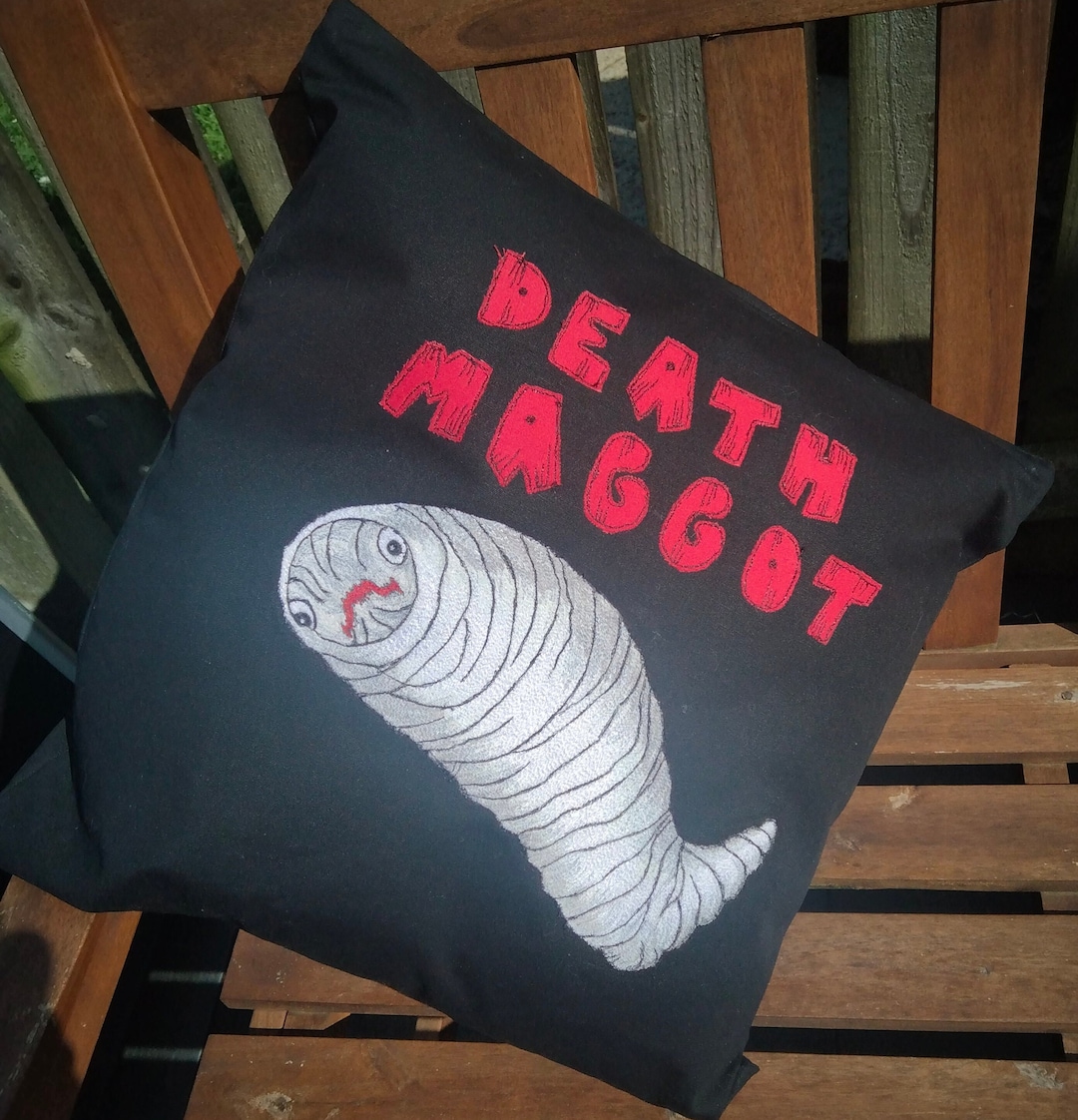 Grave Worm Gothic Horror Hand Made Large Embroidered Applique Complete ...