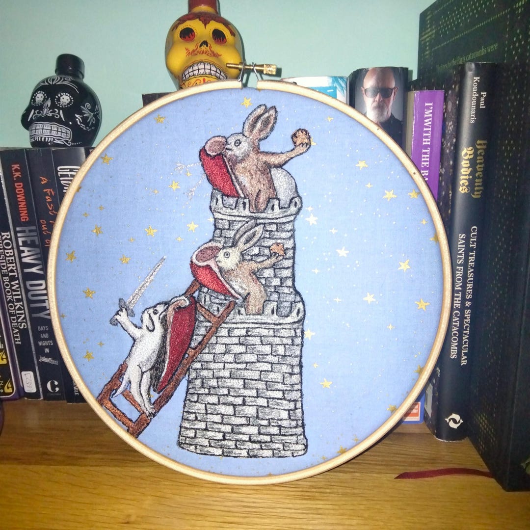 Medieval Marginalia Fighting Murder Rabbits Complete Unique Hand Made ...