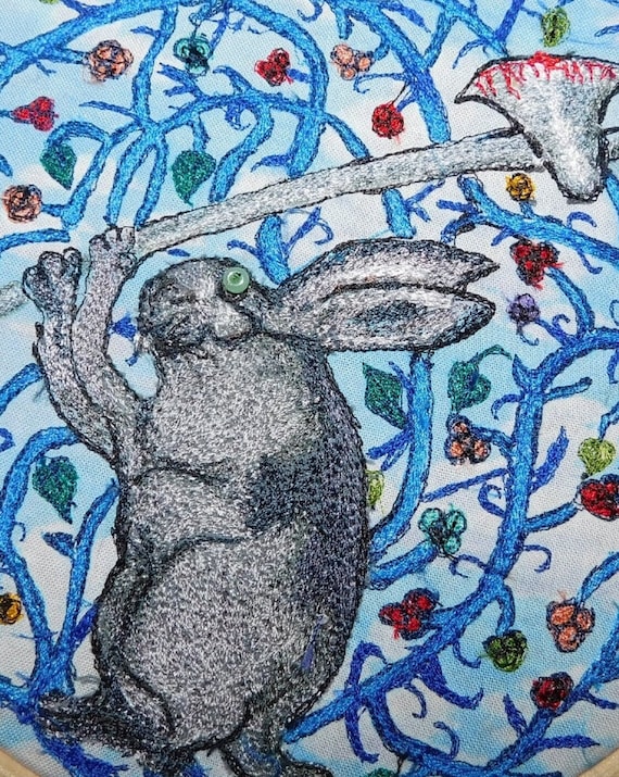 Medieval Murder Axe Rabbit Hand Made One off Thread Sketched - Etsy