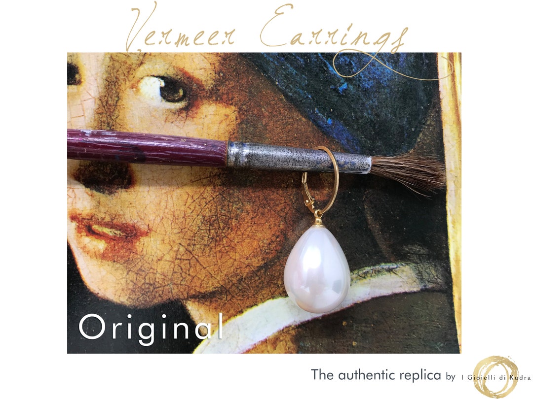 Vermeer Original Drop Pearl Earrings Inspired by Girl With a Pearl ...