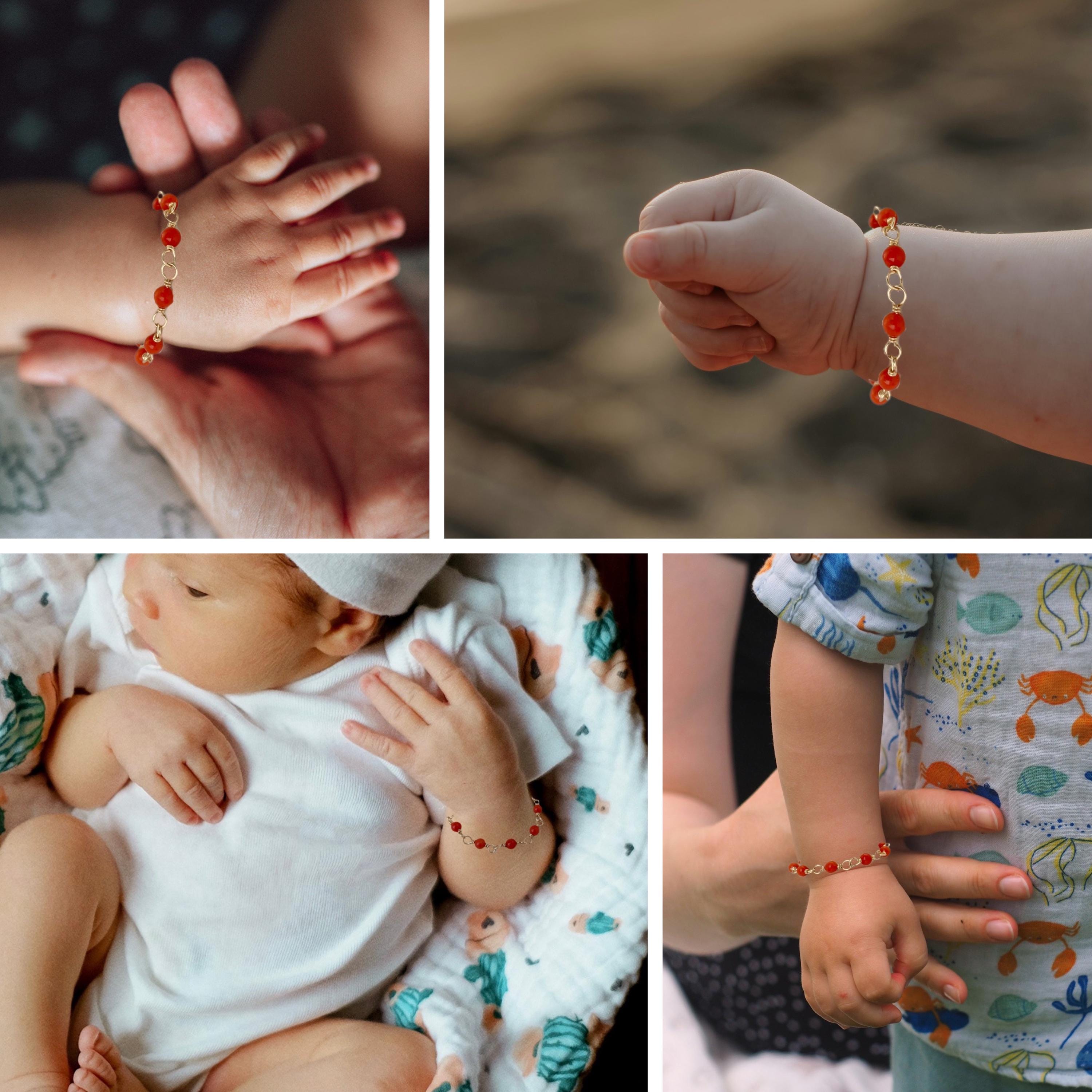 Baby Bracelet in Genuine Mediterranean Coral and 14k Gold Filled ...