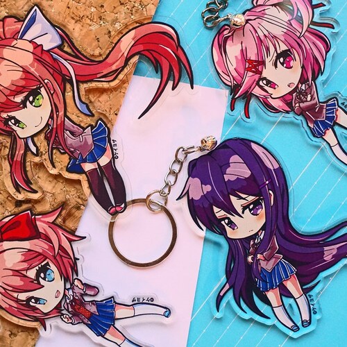 Doki Doki Literature Club 2 Acrylic Keychain Charms | Etsy