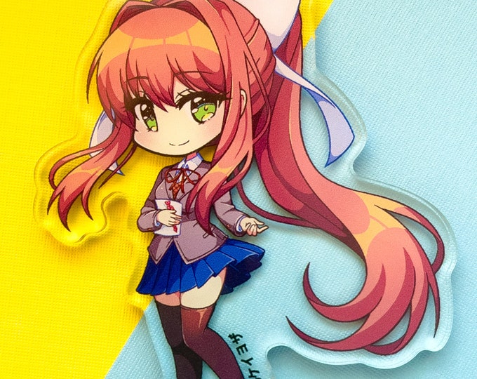 Doki Doki Literature Club Monika Plus double Sided 3.5 Acrylic Charm - Etsy