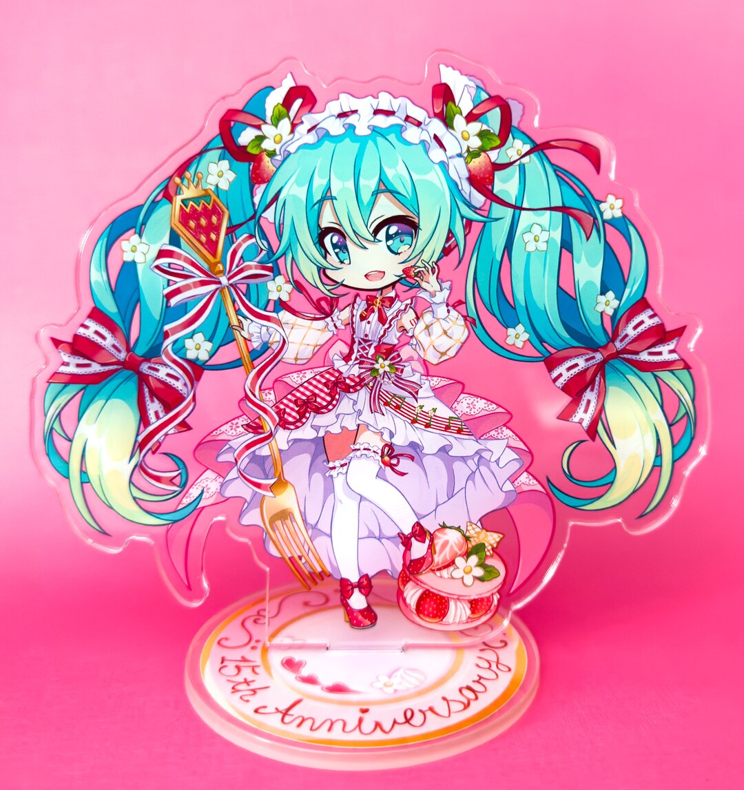 Strawberry Miku - 4" Double-sided Acrylic Standee - Etsy