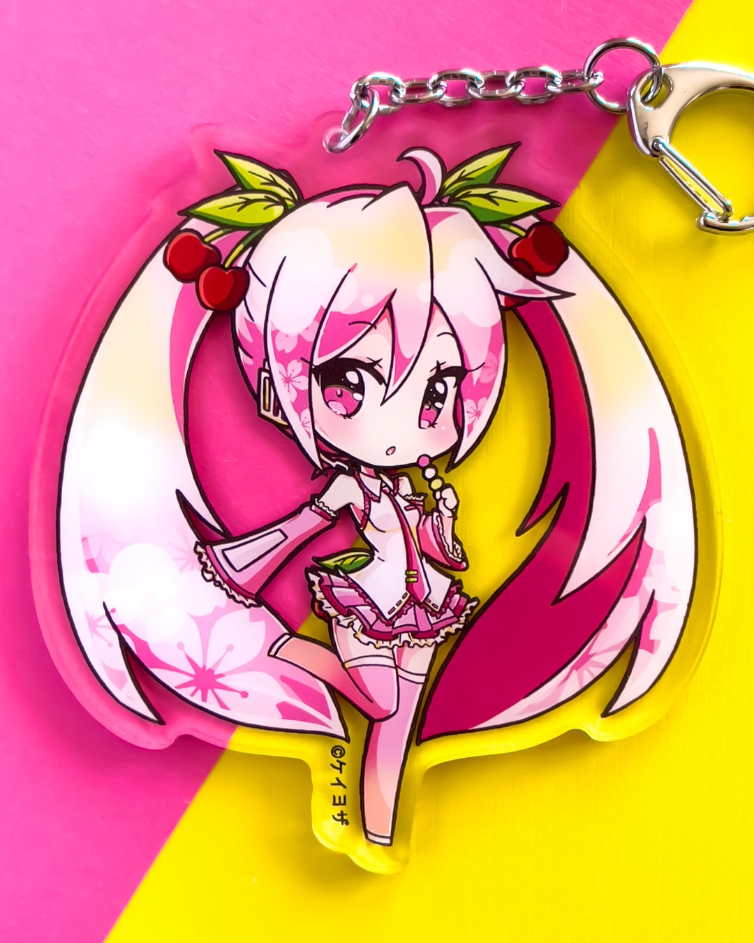 Sakura Miku 3.5" (double Sided) Acrylic Charm - Etsy