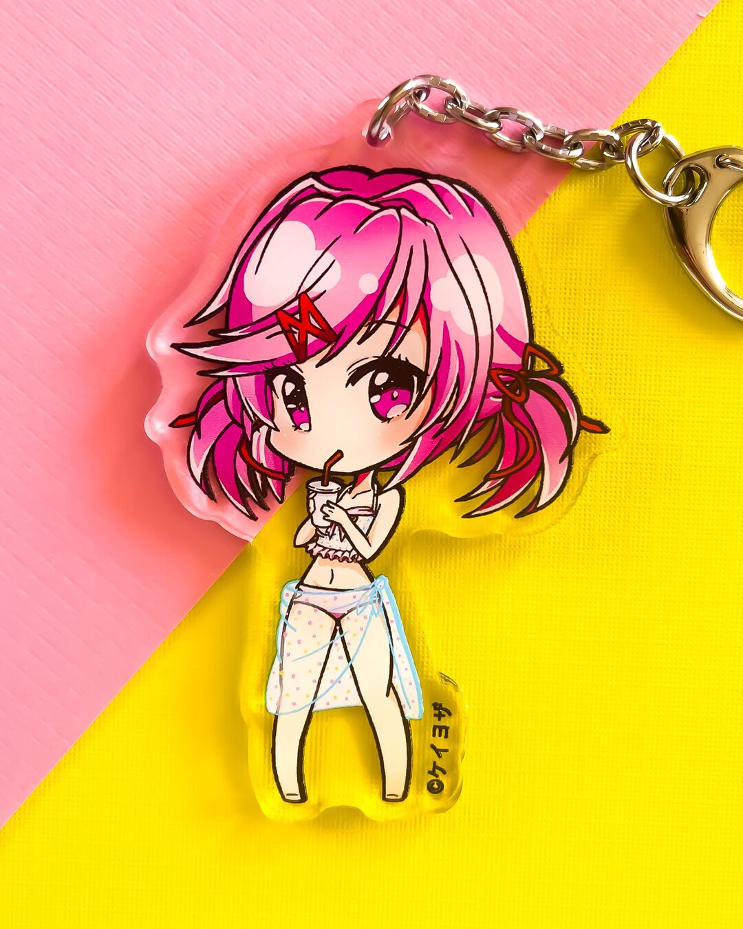 Doki Doki Literature Club - Natsuki Swim (double Sided) 3" Acrylic ...