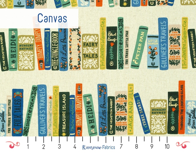 Classic Books Canvas Fabric by the Yard, Curio Collection, Rifle Paper ...