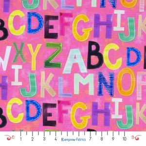 ABC Fabric by the Yard, Pink, Abc's of Color Collection, in the ...