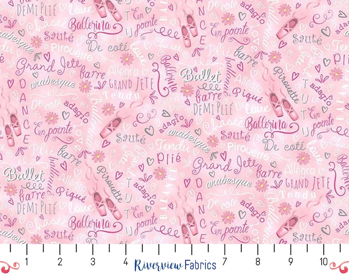 Ballerina Fabric by the Yard, Pink, Dance Fabric, Timeless Treasures ...