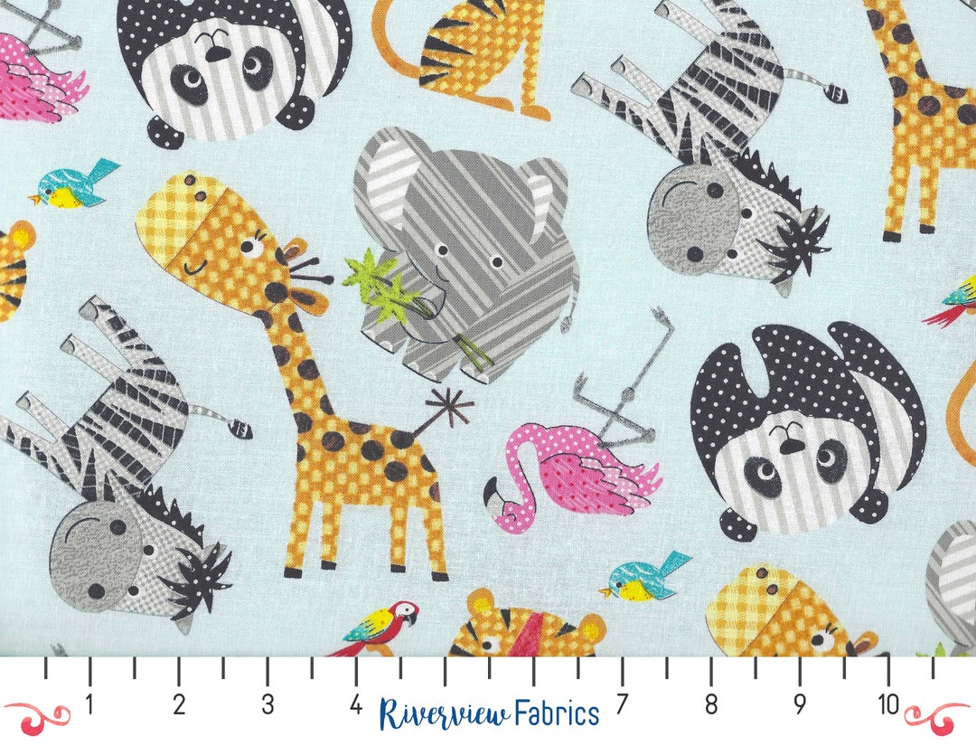 Zoo Animals Fabric by the Yard, at the Zoo Collection, Studio E Fabrics ...