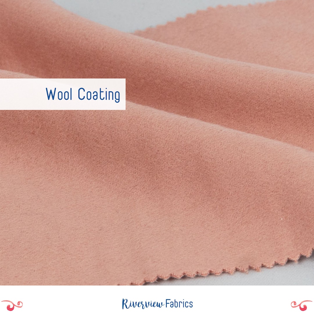 Wool Melton Coating Fabric by the Yard, Blush Pink, Fabric Merchants ...