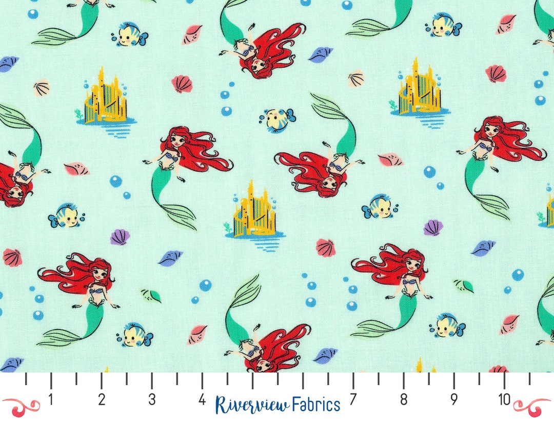 Ariel Fabric by the Yard, Disney Princess, the Little Mermaid, Heart of ...