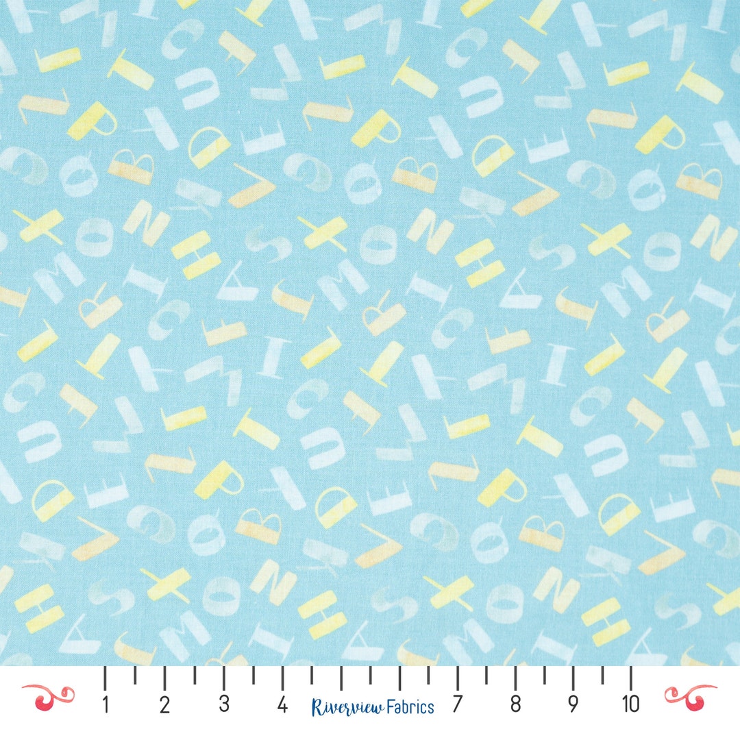 Alphabet Letters Fabric by the Yard, Bunny Love, P&B Textiles, 100% ...