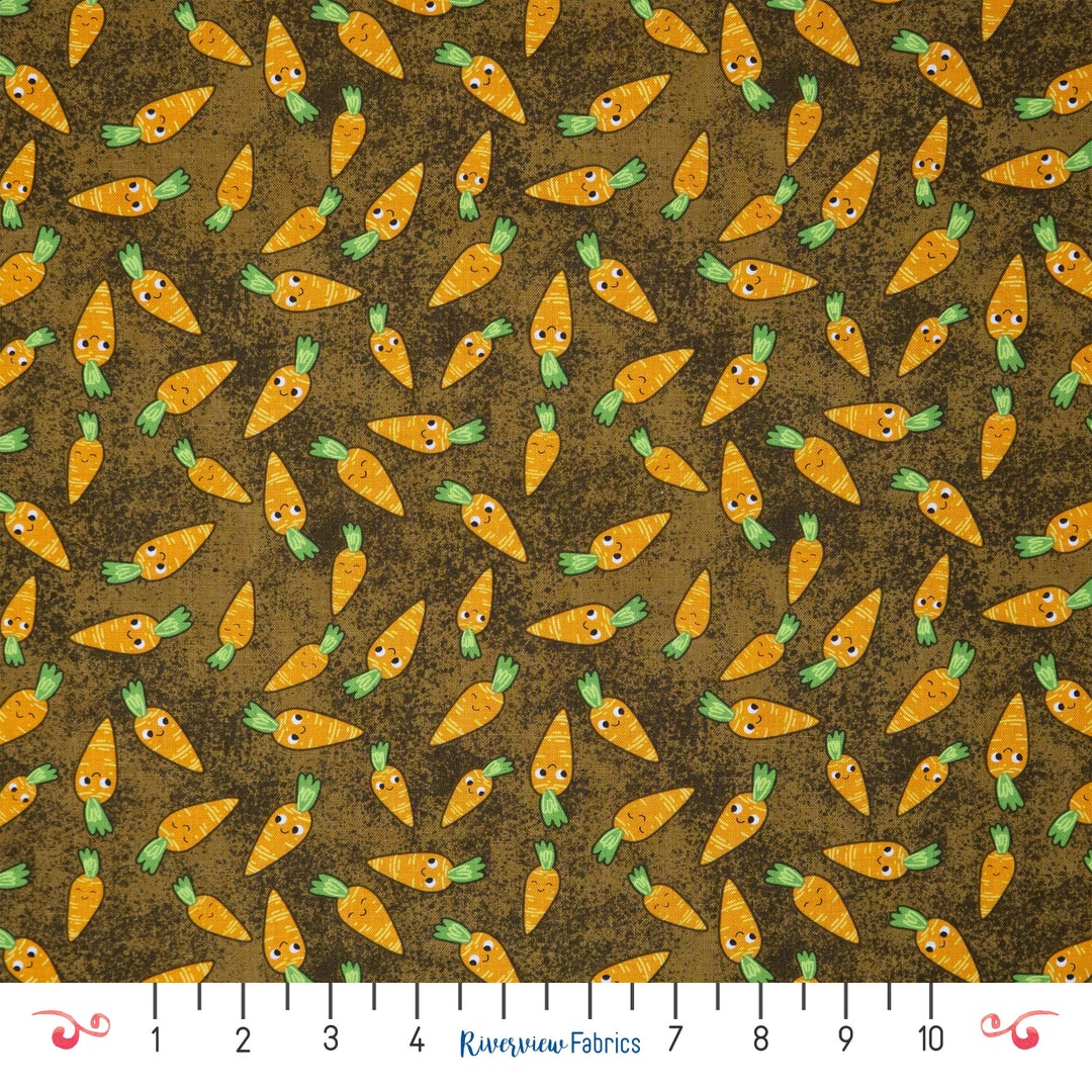 Carrot Fabric by the Yard, Let It Grow Collection, Studio E Fabrics ...