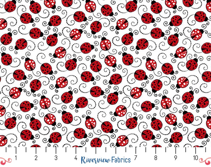 Ladybug Fabric by the Yard, 100% Cotton, Quilting Fabric, Timeless ...