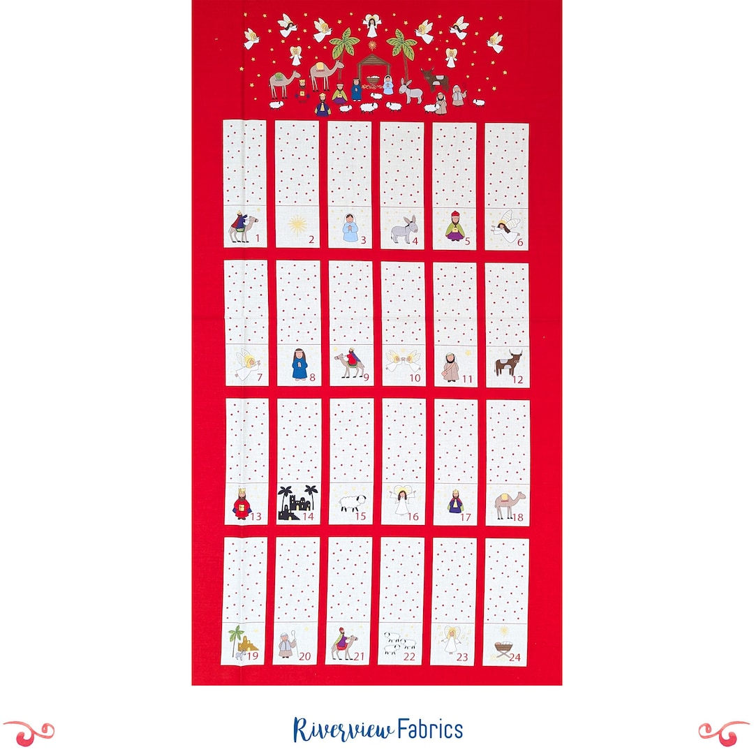 Advent Calendar Fabric Panel, Away in a Manger Collection, Lewis ...