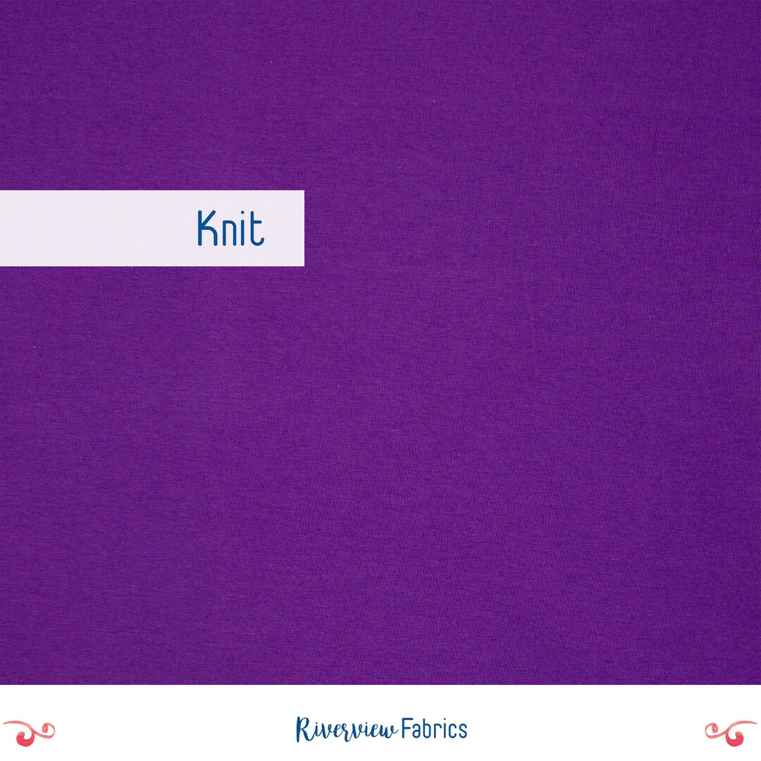 Solid Purple Knit Fabric by the Yard, Wild Violet, Art Gallery Fabrics ...
