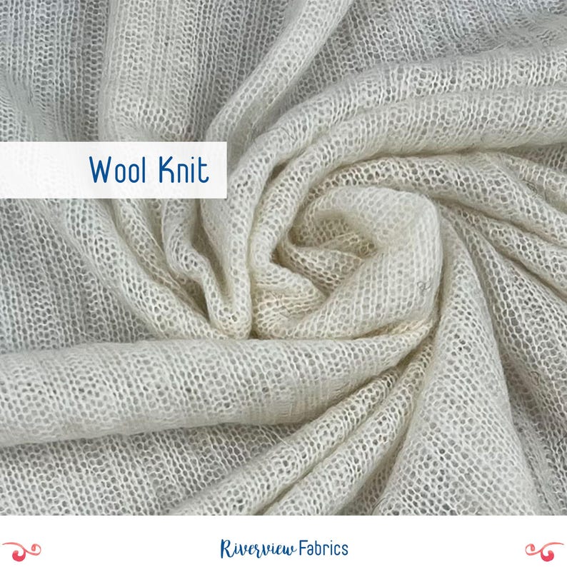 Cable Knit Wool Fabric by the Yard, Off-white, Wool and Acrylic Blend ...
