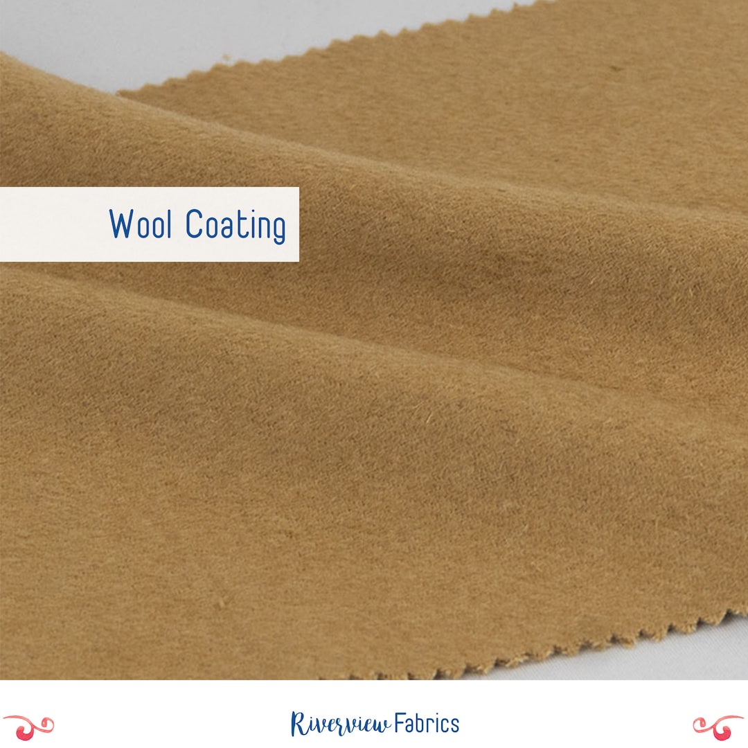 Wool Melton Coating Fabric by the Yard, Taupe, Fabric Merchants ...