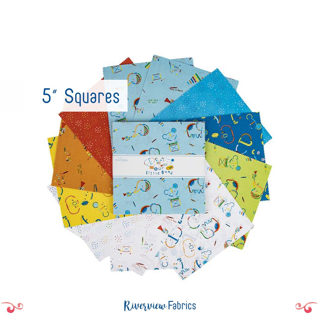 Charm Pack Crayola Crayons and Animals Fabric 5 Squares, Our Little ...