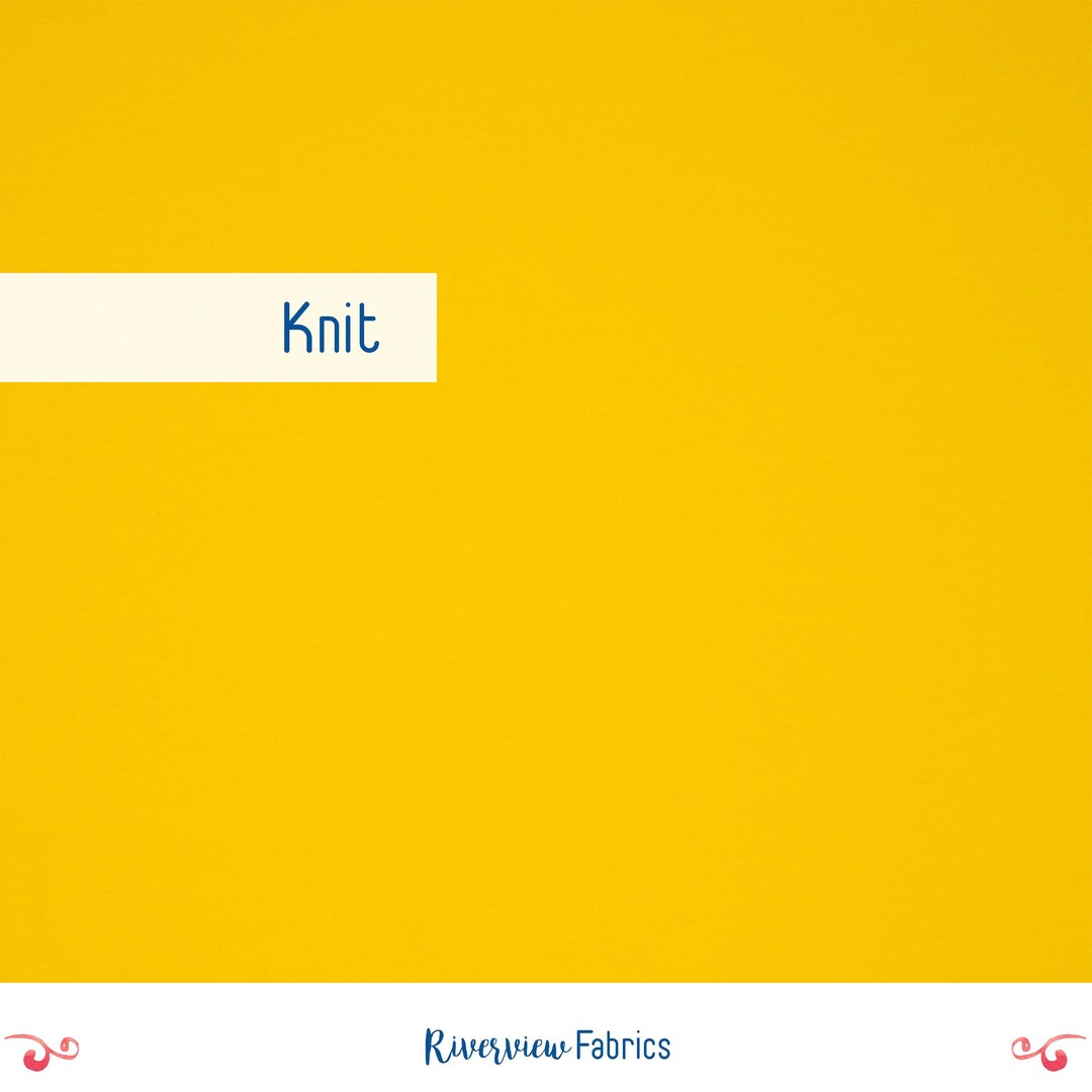 Solid Yellow Knit Fabric by the Yard, Daffodil, Art Gallery Fabrics, 95 ...