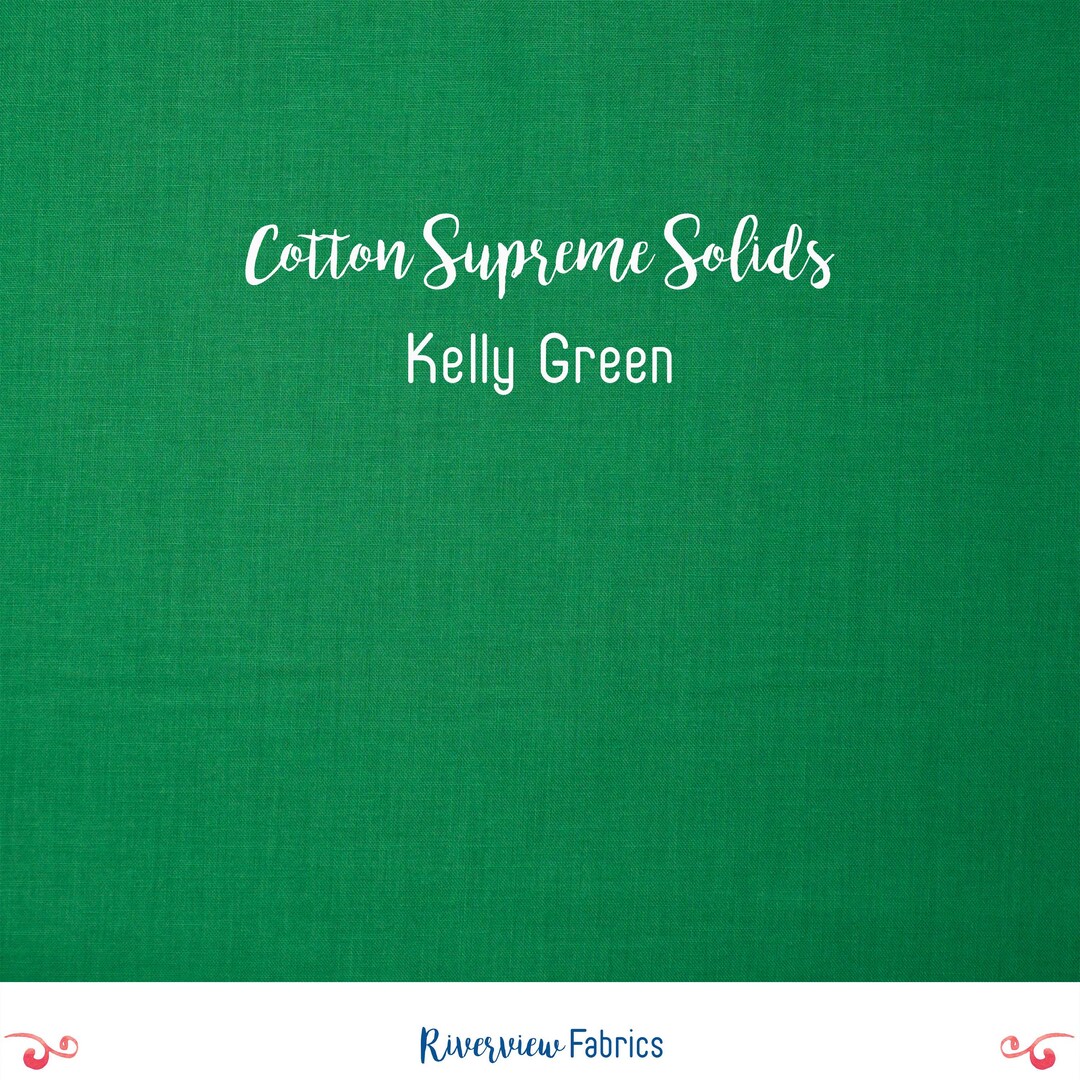 Cotton Supreme Solids Fabric by the Yard, Kelly Green, Cotton + Steel ...