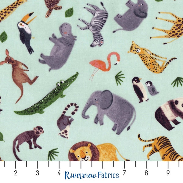 Zoo Animal Quilt Fabric - Etsy