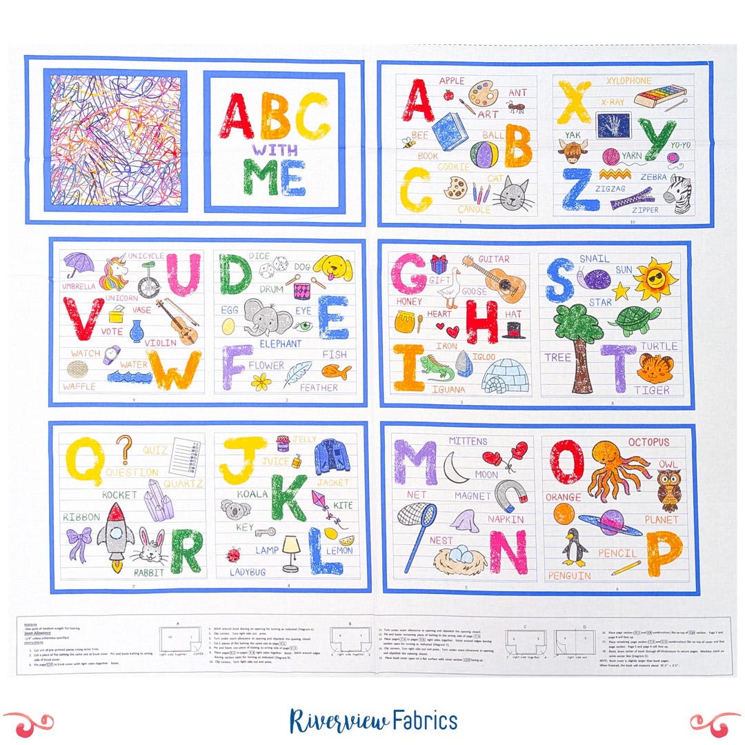 Colorful Alphabet Soft Book Panel, White, Color My World Collection ...