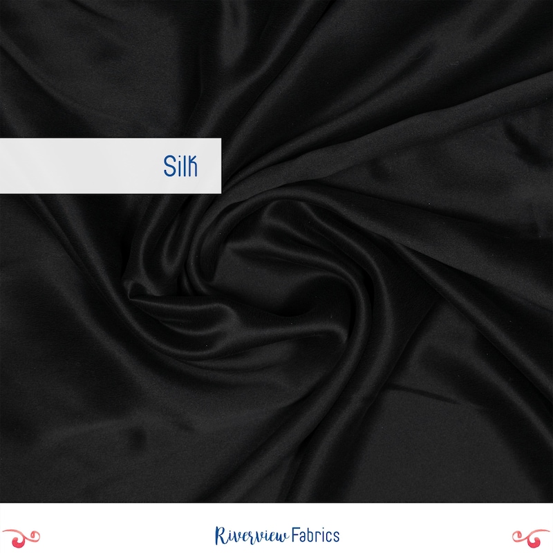 Black Silk Fabric - Etsy
