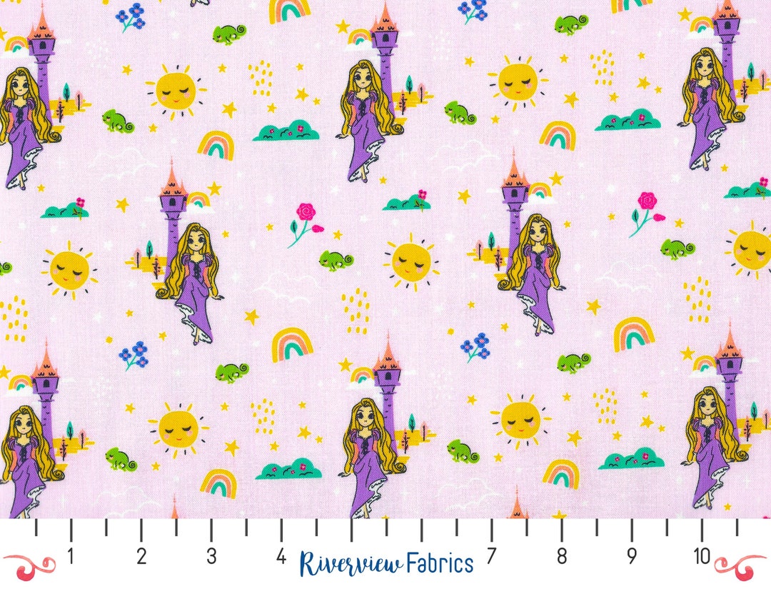 Rapunzel Fabric by the Yard, Tangled, Disney Princess, Heart of a ...