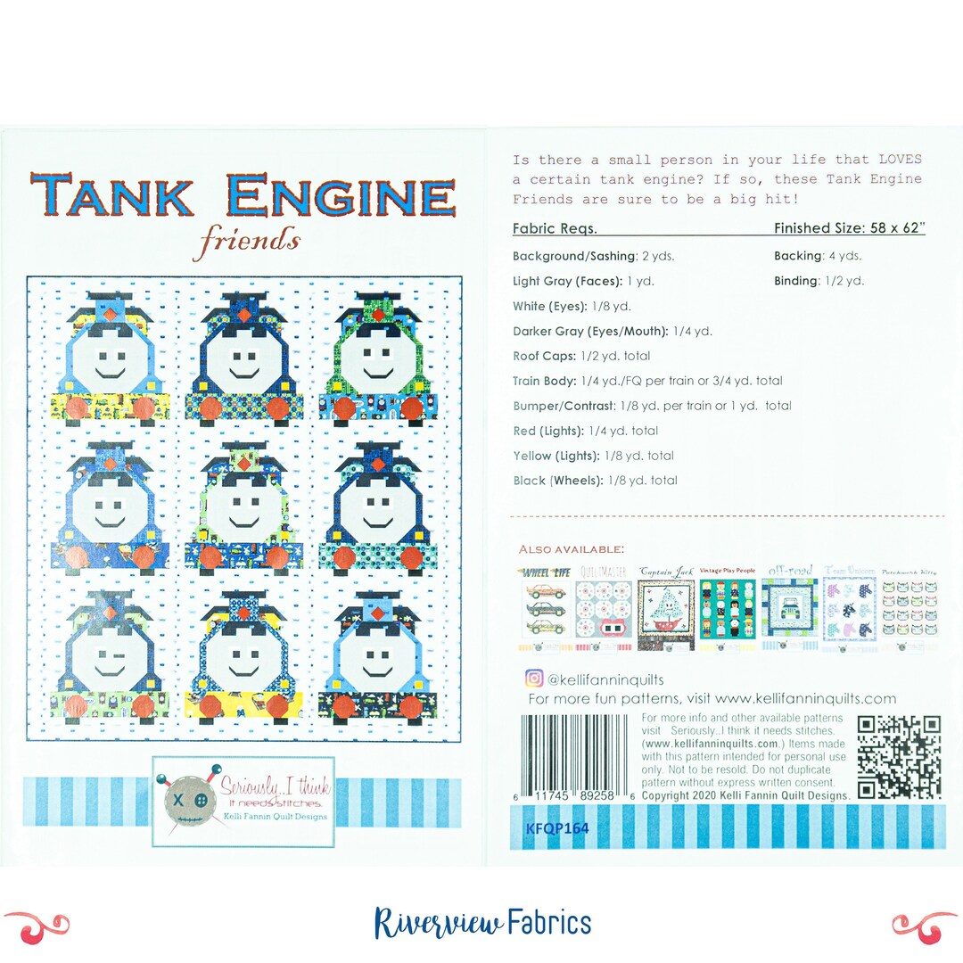 Tank Engine Friends Quilt Pattern, Designed by Kelli Fannin Quilt ...