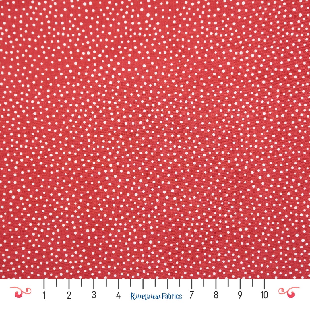 Red With White Dots Fabric by the Yard, Happiest Dots Collection, RJR ...