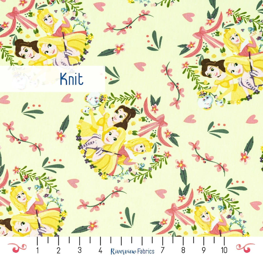Disney Princess Knit Fabric by the Yard, Cotton/spandex Knit, Springs ...