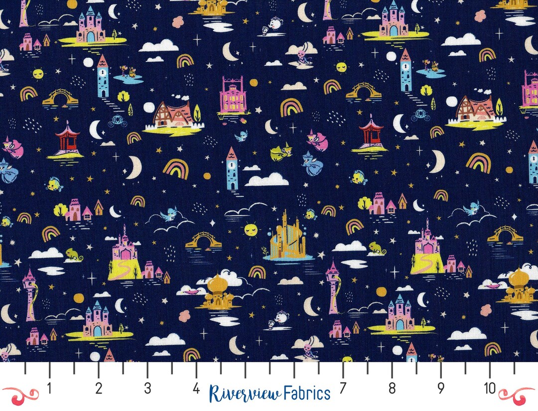 Disney Princess Castle Fabric by the Yard Disney Princess - Etsy