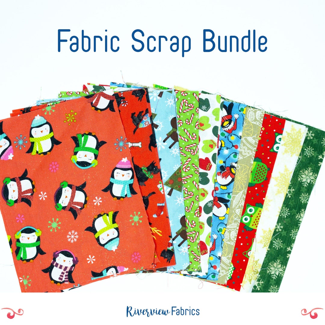 Fabric Scrap Bundle, Christmas Fabric, Holiday Fabric, 25 Pieces, 5x7 ...
