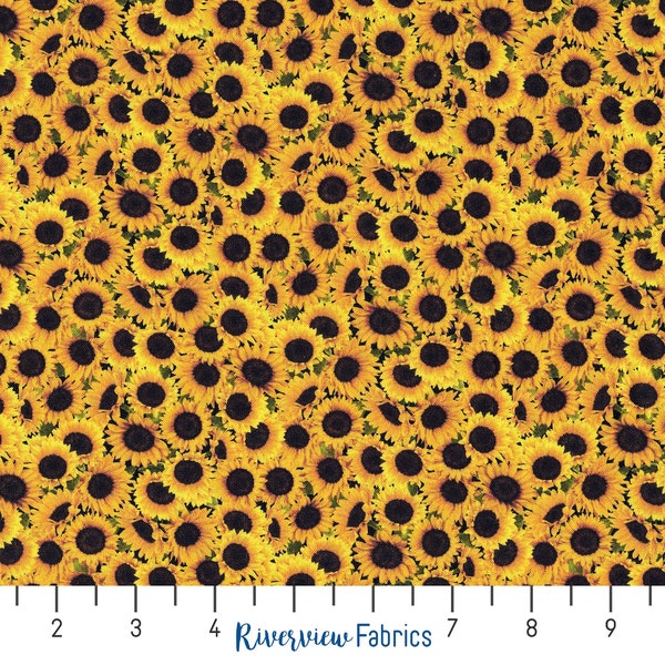 Sunflower Cotton Fabric - Etsy