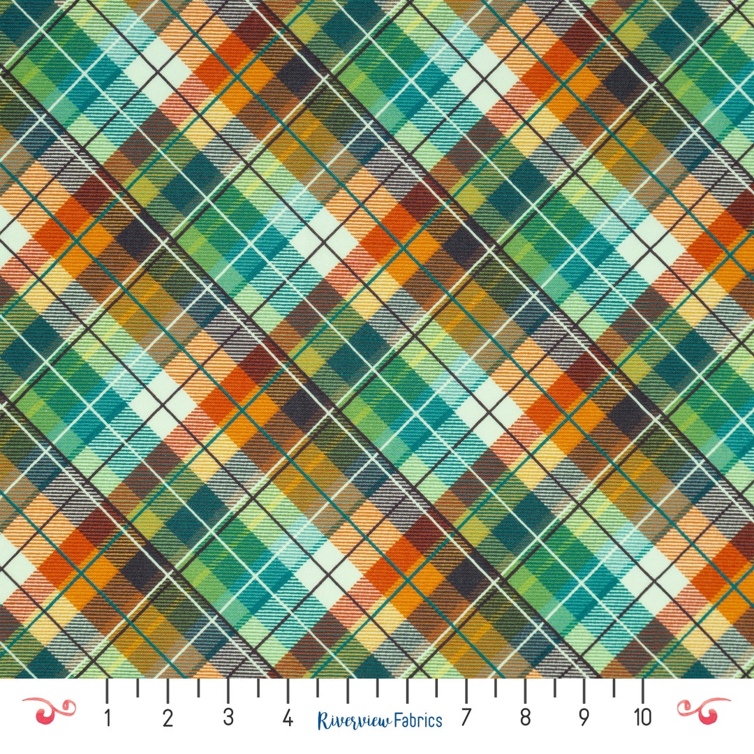 Fall Diagonal Plaid Fabric by the Yard, Gather Together Collection ...