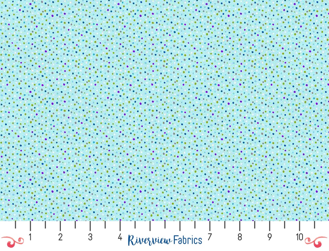 Dots Fabric by the Yard, Blue, Launch Party Collection, Paintbrush ...
