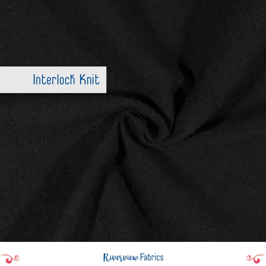 Interlock Knit Fabric by the Yard, Black, Fabric Merchants, Apparel ...