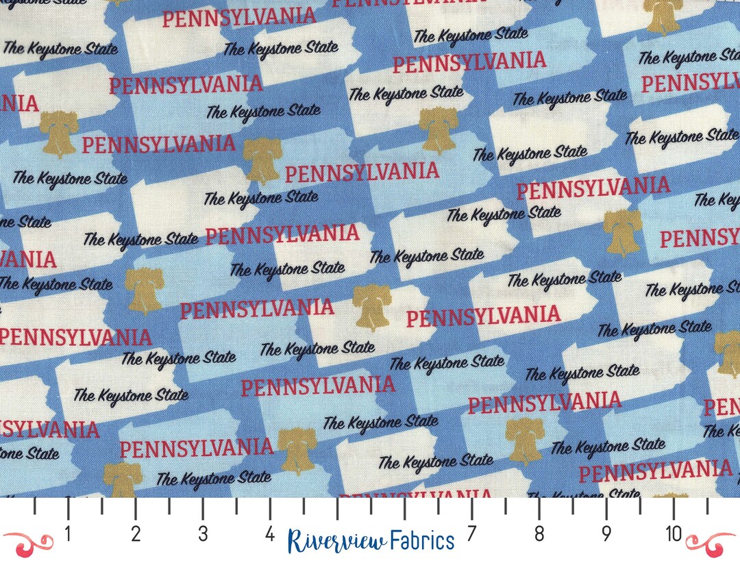 Pennsylvania Fabric by the Yard, State Pride, Windham Fabrics, 100% ...