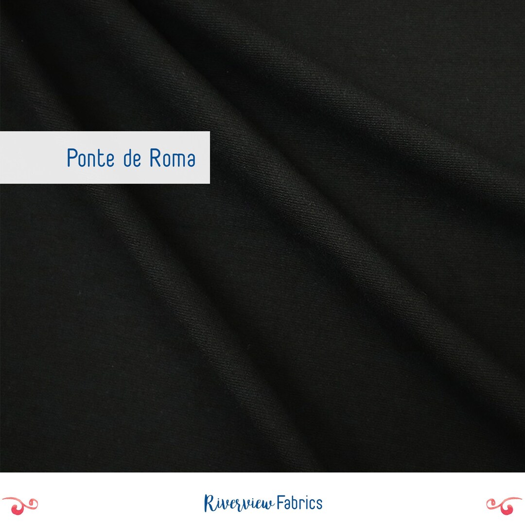 Black Ponte De Roma Fabric by the Yard, Fabric Merchants, Stretchy ...