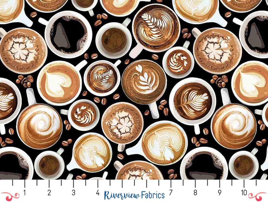 Coffee Fabric by the Yard, Timeless Treasures, 100% Quilting Cotton ...