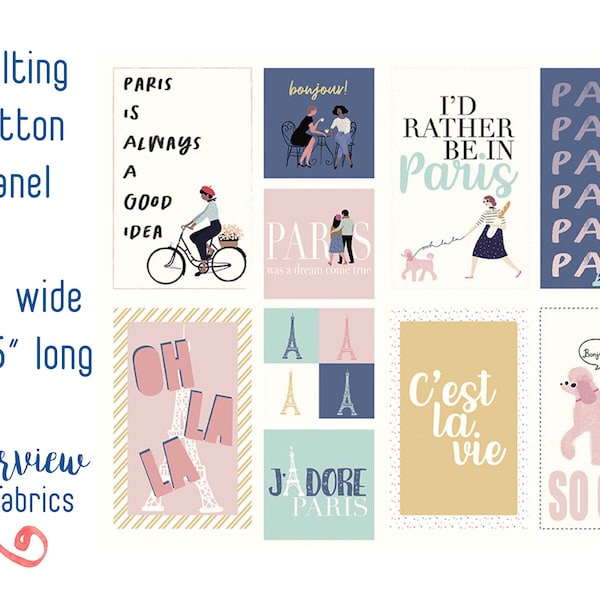 Paris Quilt Panel - Etsy