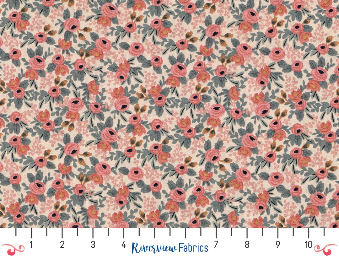 Rifle Paper Co. Fabric by the Yard, Floral Fabric, Peach, Les Fleurs ...