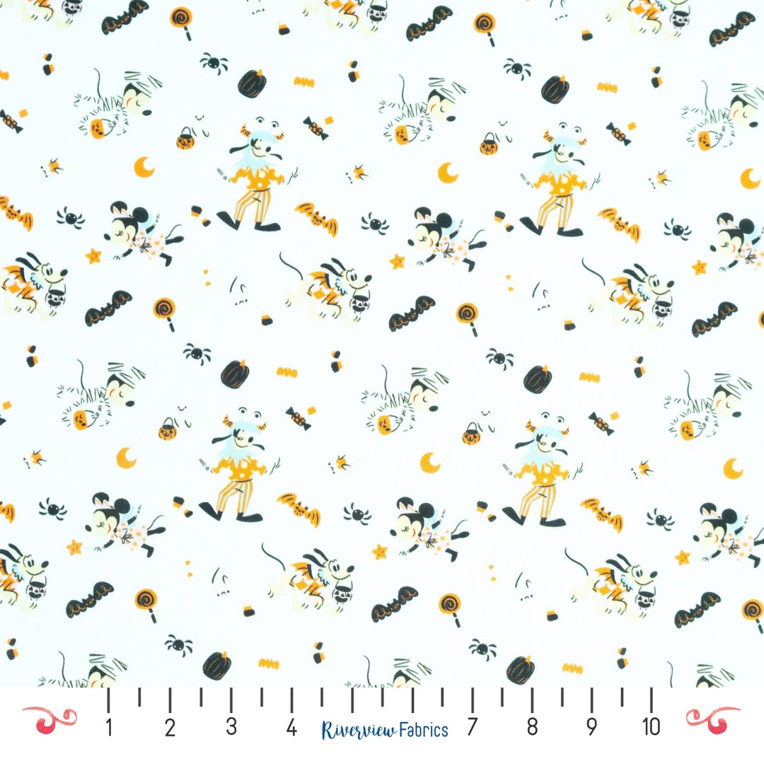 Disney Halloween Fabric by the Yard, White, Camelot Fabrics, 100% ...