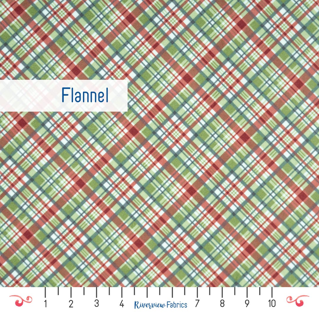 Plaid Flannel by the Yard, Red and Green, the Christmas Mouse ...
