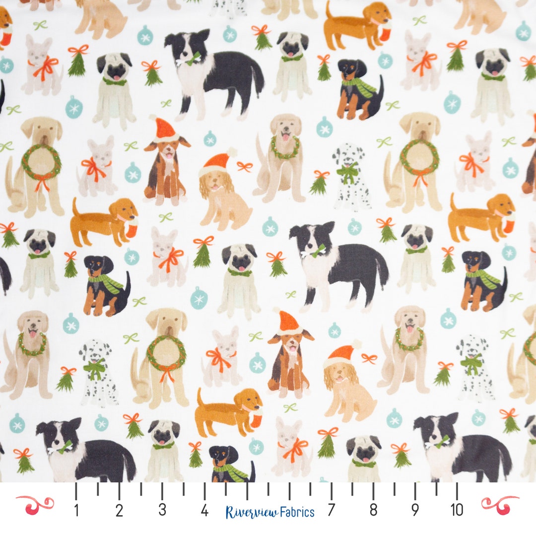 Christmas Dogs Fabric by the Yard, Happy Howlidays Collection ...