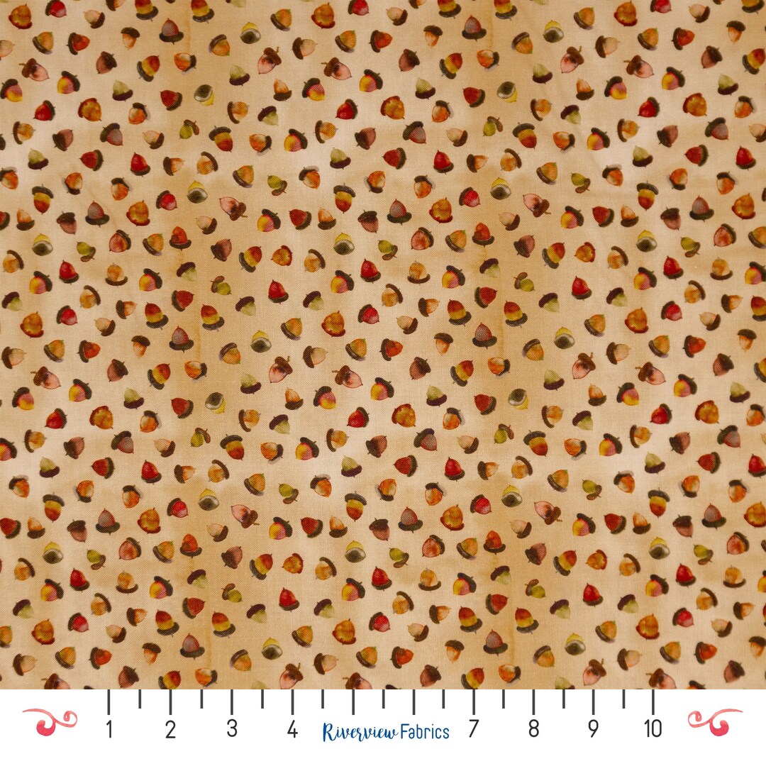 Acorn Fabric by the Yard, Tan, Gather Together Collection, Camelot ...